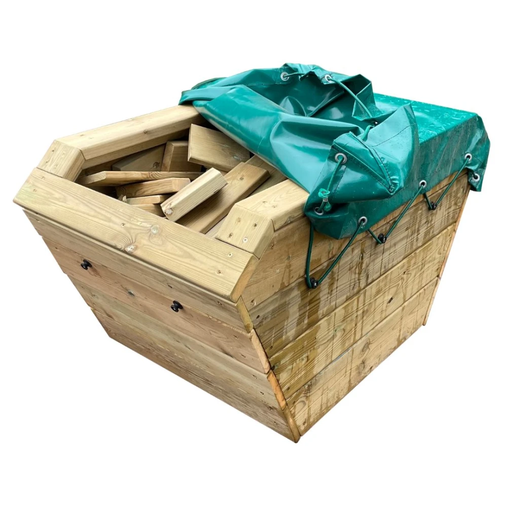 Wooden Skip and Blocks