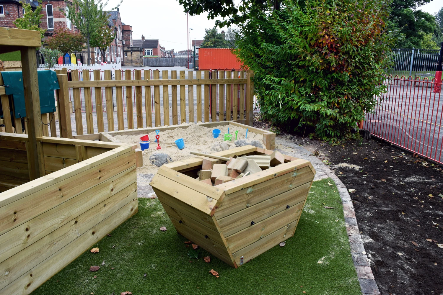 Wooden Skip and Blocks