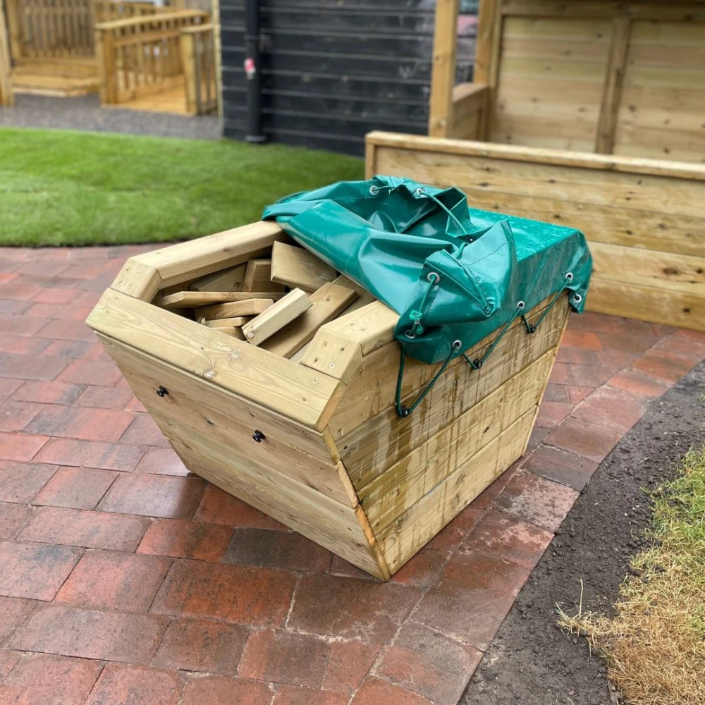 Wooden Skip and Blocks