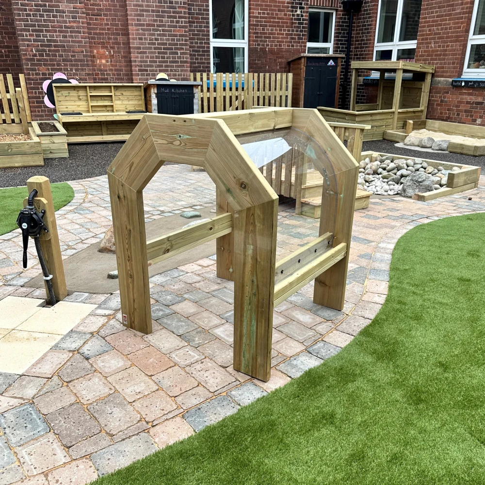 Children's Outdoor Wooden Water Tunnel